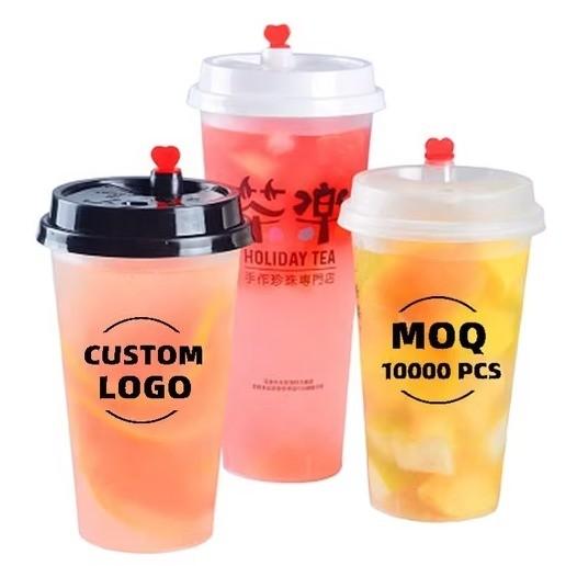 Quality Disposable Durable PP Plastic Cups Eco Friendly Plastic Bubble Tea Cups For Takeaway for sale