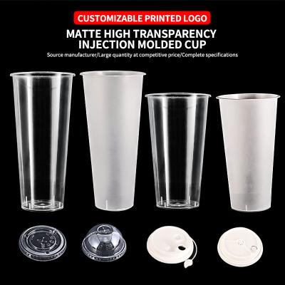 China Disposable Durable PP Plastic Cups Eco Friendly Plastic Bubble Tea Cups For Takeaway for sale