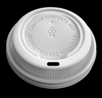 Disposable Eco Friendly Paper Cup Lids PS For Paper Coffee 74mm