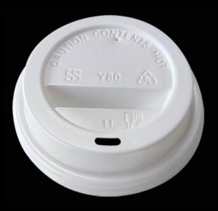 Disposable Eco Friendly Paper Cup Lids PS For Paper Coffee 74mm