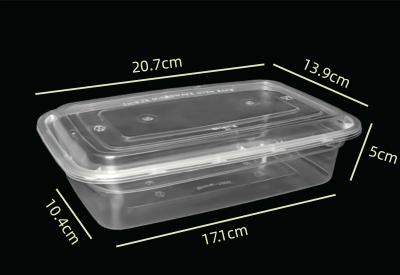 Cina Contenitore per il cibo per la preparazione del pasto in PP rettangolare da 28 oz con cassaforte a microonde a coperchio in vendita