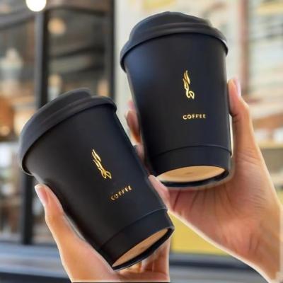 Cina Personalizza il logo Tazza di carta per caffè biodegradabile usa e getta Tazza di carta a doppia onda per bevande calde con coperchio e manicotto in vendita