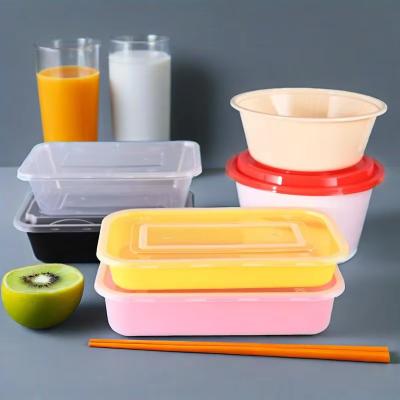 Cina Customized ODM/OEM Scatole di plastica da asporto Pranzo Bento Scatola di plastica per microonde Contenitori di plastica usa e getta con coperchio in vendita