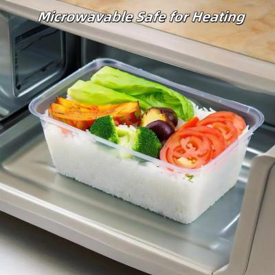 Cina Customized ODM/OEM Scatole di plastica da asporto Pranzo Bento Scatola di plastica per microonde Contenitori di plastica usa e getta con coperchio in vendita
