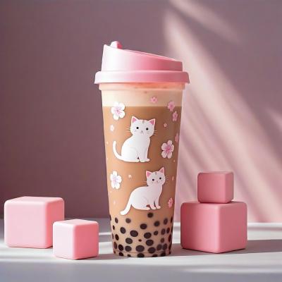 Cina Bicchieri trasparenti in PET usa e getta per bevande fredde, caffè, tè, tè alle bolle con coperchi in vendita