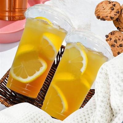 Cina Bicchieri di plastica trasparenti usa e getta per bevande fredde in PET da 16oz 32oz 98mm con logo personalizzato in vendita