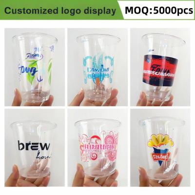 Cina Tazze di plastica usa e getta con logo personalizzato Lesense, trasparenti e morbide, per tè al latte, con coperchio, bicchiere per succo di boba in vendita