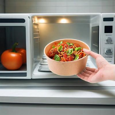 Cina Fabbrica all'ingrosso Disposable Kraft Paper Bowls 500ml 1000ml Contenitori per imballaggi alimentari Rivestimento UV in vendita