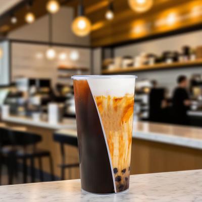 Китай Индивидуальный стакан для бабл-ти 700 мл (16 унций) с 2 отделениями, одноразовый, для смузи, сока, разделенный стакан для бабл-ти, двойной стакан для совместного использования продается