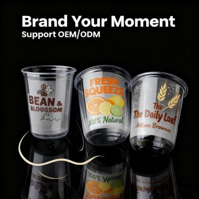 Китай 12/14/16/20 унций Пластиковые стаканы U-образной формы из прозрачного PLA с индивидуальным логотипом для сока, бабл-чая, холодного кофе продается