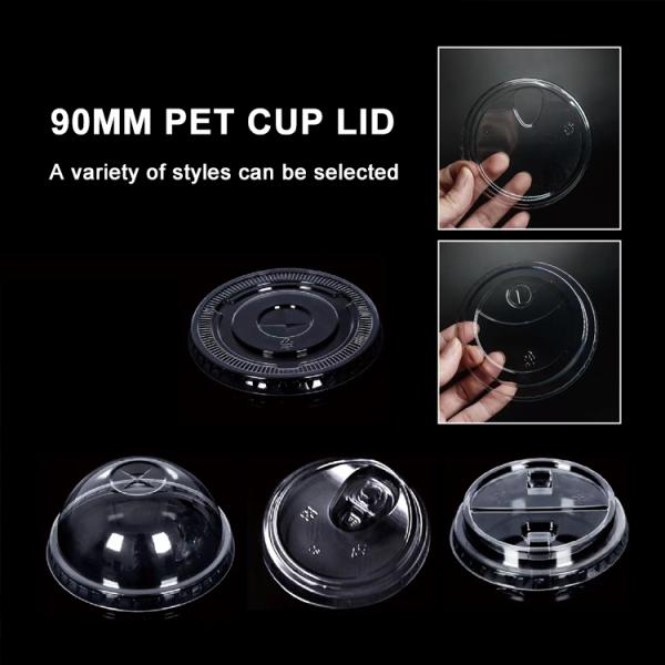 Quality Disposable PET Plastic Cup Lids Clear Transparent For Coffee Yogurt Juice  Tea for sale