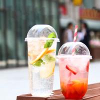 China Custom U Shape Round Plastic Cup for Bubble Tea Ice Coffee Beverages for sale