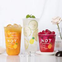 China Custom U Shape Round Plastic Cup for Bubble Tea Ice Coffee Beverages for sale