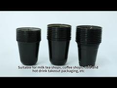 12oz 16oz U-vormige plastic bekers doorzichtig zwart voor melk thee yoghurt