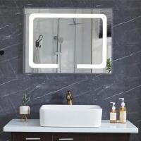 China Rectangular Touch Screen Mirror 15mm Led Illuminated Bathroom Mirror for sale