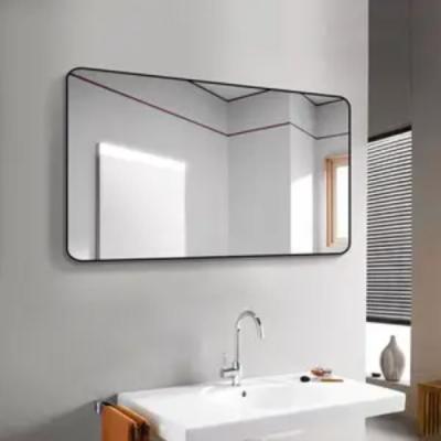 China Minimalistische gepersonaliseerde badkamerspiegels Framed Custom Cut Mirror Glass Te koop