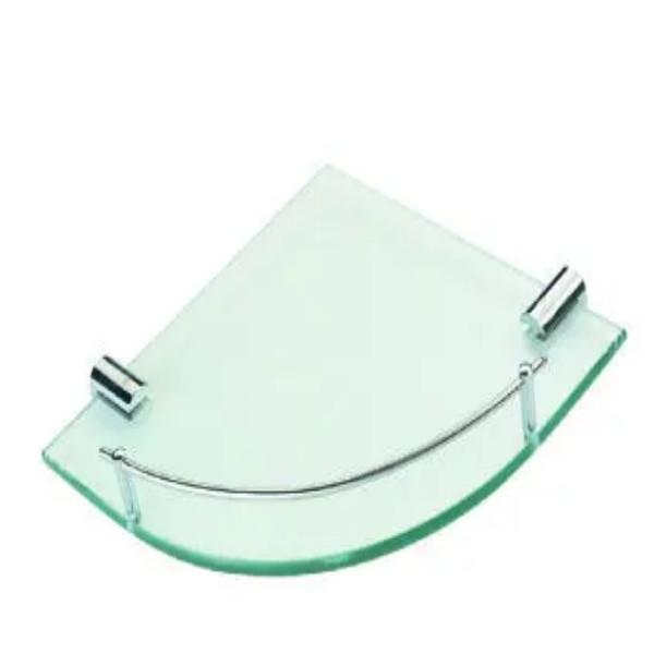 Quality Aluminium Glass Bathroom Shelves Wall Mounted 2 Tier Glass Shower Shelf for sale