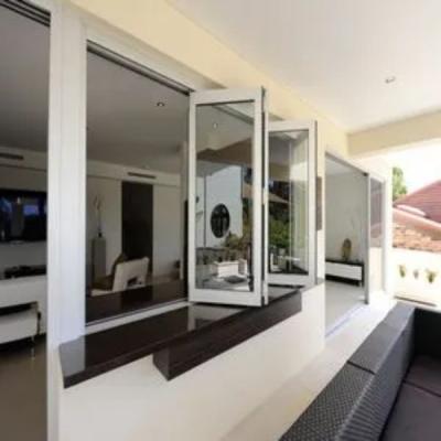 Cina Profilo di alluminio porta a finestra pieghevole vetro cornice sottile vetro porte fisarmonica in vendita