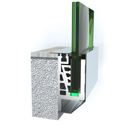 Cina Profili di vetro temperato in alluminio per cornici di vetro da 10 mm in vendita