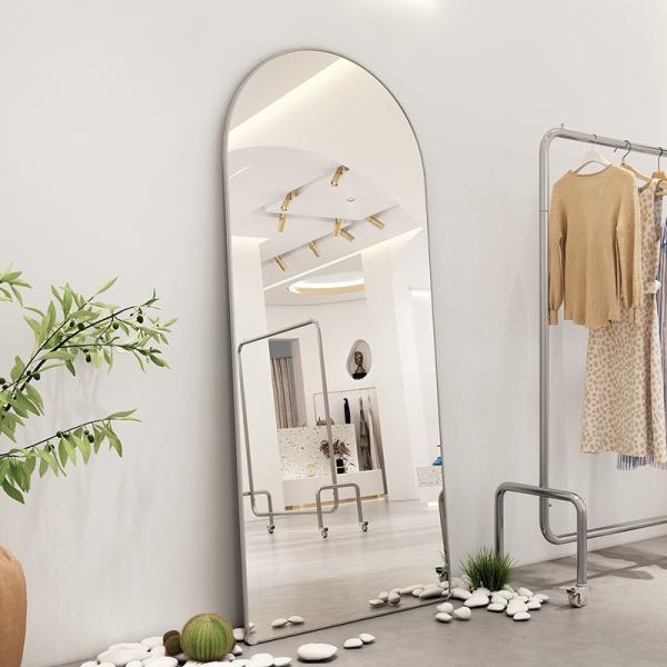Quality CE Bedroom Dressing Mirror Metal Frame HD Standing Full Length Mirror for sale