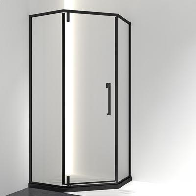 China L Shape Shower Enclosure 304 Stainless Steel Frame Slide Tempered Glass Door for sale