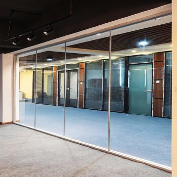 China Office Glass Partition With 12mm Clear Or Ultra-clear Tempered Glass for sale