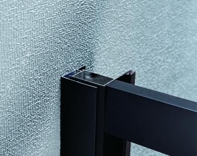 China Schuifdeuren 120*190cm Grootte Gehard glas Aluminium Zwart Frame Aanpasbaar Te koop