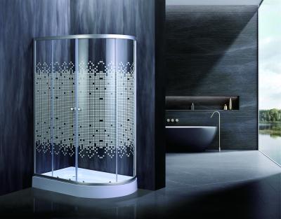 Cina Eleganti casette doccia quadrante con vetro modellato in mosaico bianco per moderni in vendita