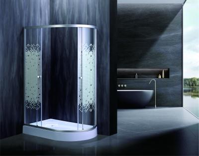 Cina Eleganti casette doccia quadrante con vetro modellato in mosaico bianco per moderni in vendita