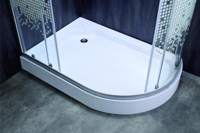 Cina Eleganti casette doccia quadrante con vetro modellato in mosaico bianco per moderni in vendita