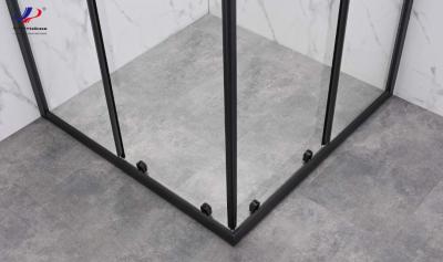 Cina 4/5mm Casella doccia in vetro temperato quadrato con telaio in alluminio nero in vendita