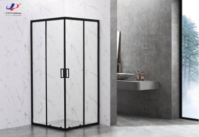 Cina 4/5mm Casella doccia in vetro temperato quadrato con telaio in alluminio nero in vendita