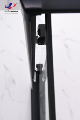 Cina 4/5mm Casella doccia in vetro temperato quadrato con telaio in alluminio nero in vendita