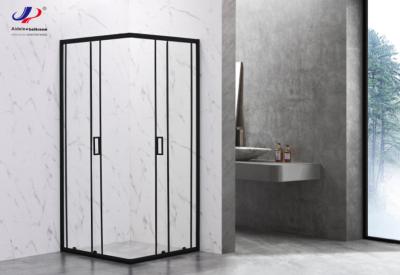 Cina 4/5mm Casella doccia in vetro temperato quadrato con telaio in alluminio nero in vendita