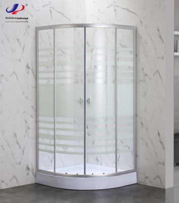 Cina Doccia quadrante con telaio in alluminio e vetro a strisce bianche per il design moderno del bagno in vendita