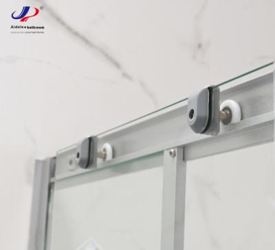 Cina Cassa doccia quadrata resistente con vetro a strisce e telaio in alluminio in blocco bianco in vendita
