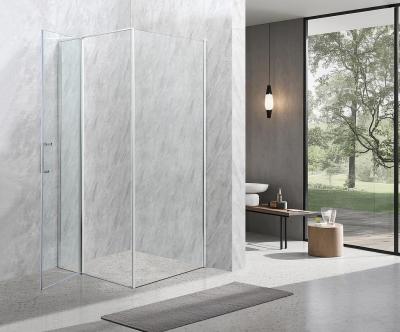 China Vierkante douchebehuizingen 6/8 mm gehard glas en gechromeerd aluminium frame for sale