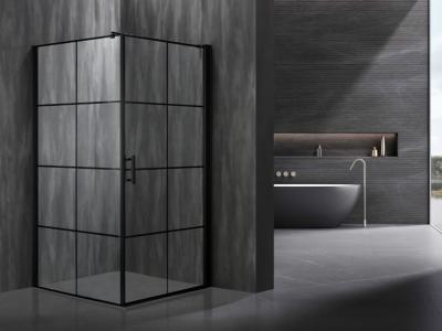 Cina Eleganti casette doccia quadrate con vetro da stampa e telaio nero in vendita