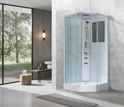 China Fashionable aluminum alloy frame shower room with the roof and tray for sale