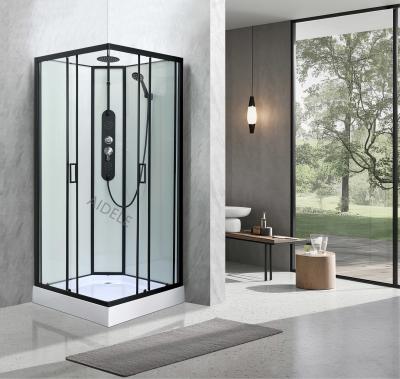 China Customize Shower Room And Black Frame With Tray And Roof for sale