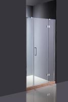 China Frameless Shower Enclosure 800×800×1900mm with 6mm Tempered Glass and Black Aluminum Frame - Sliding Door Design for sale