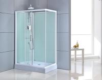 China 6mm Tempered Glass Square Shower Stall 800x800mm Sliding Door Black Aluminum Frame for sale