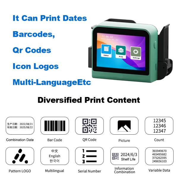 Quality New T1 Mini Portable Handheld Inkjet Printer Date Printer Touch Screen logo for sale