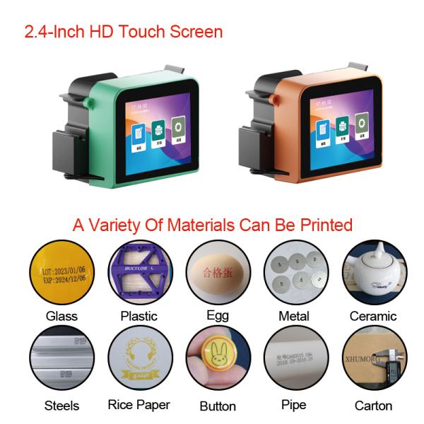 Quality New T1 Mini Portable Handheld Inkjet Printer Date Printer Touch Screen logo for sale