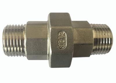 Union masculine d'acier inoxydable du fil solides solubles 304 du mâle BSP de joint plat de PTFE