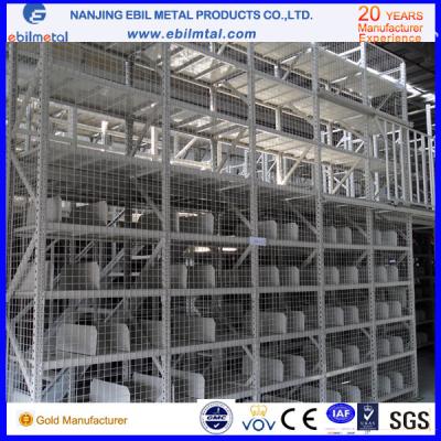 China Galvanized metal mezzanine floor rack with steel grate floor for sale