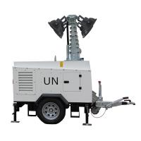 China 4X1000w 7m 9m Portable Generator Light Tower Trailer Mounted for sale