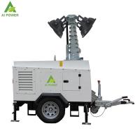 China 4X1000w 7m 9m Portable Generator Light Tower Trailer Mounted for sale