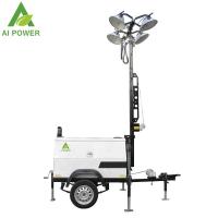 China 4X1000w 7m 9m Portable Generator Light Tower Trailer Mounted for sale