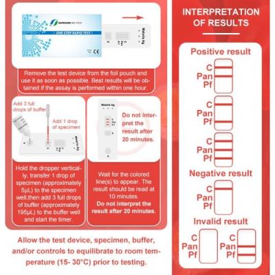 Cina Test diagnostico rapido per malaria a sangue intero Kit PF PV Pan Test per malattie infettive in vendita